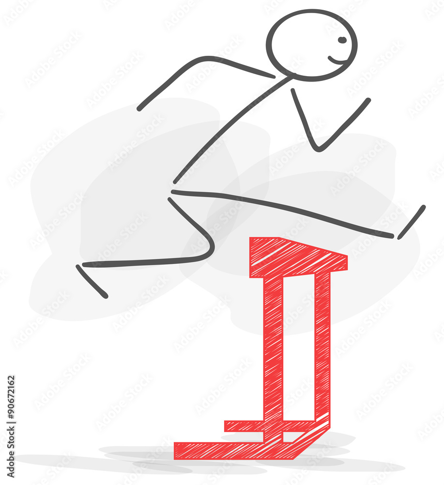 stickman jumping competition red Stock-Vektorgrafik | Adobe Stock