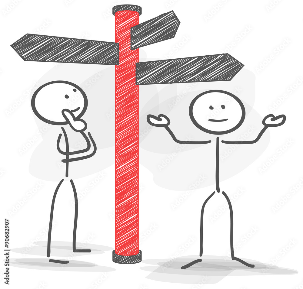 stickman way direction red Stock Vector | Adobe Stock