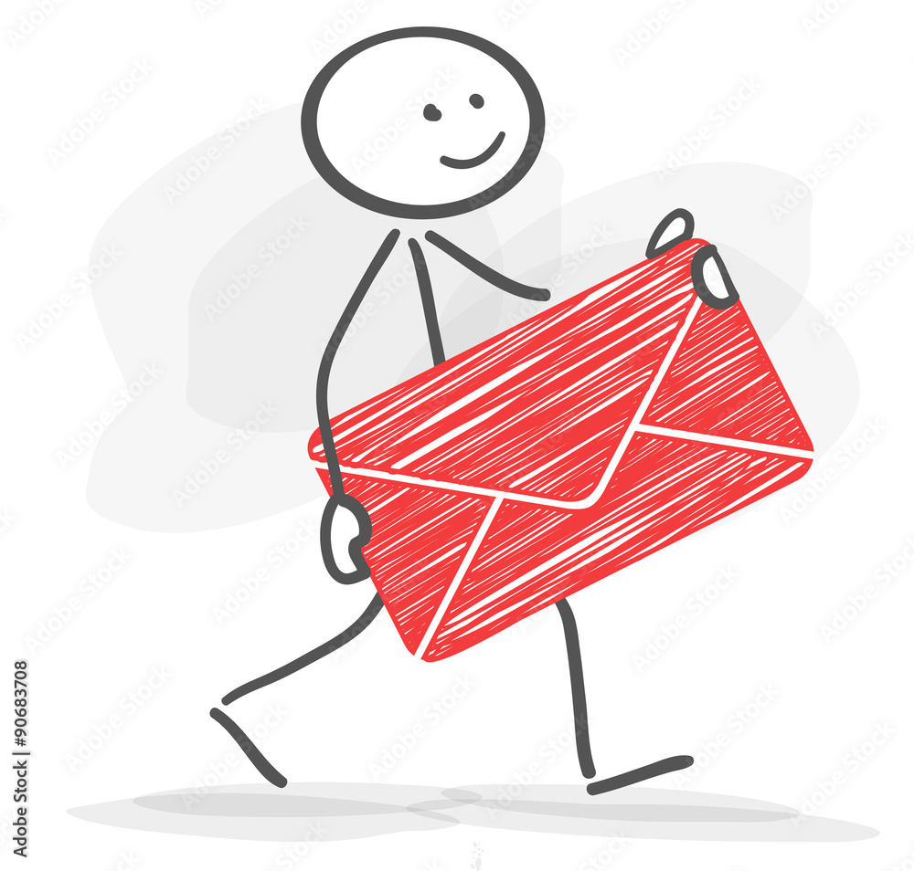 stickman letter news email red Stock Vector | Adobe Stock
