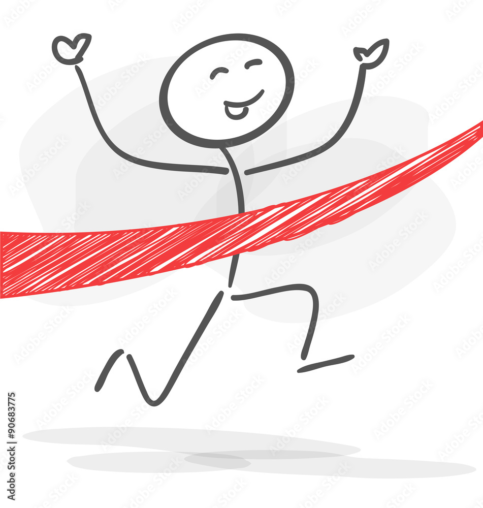 stickman goal winner work red Stock Vector | Adobe Stock