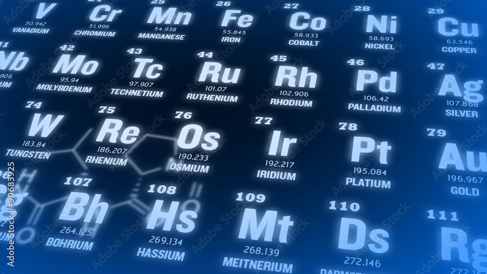 Periodic table. Blue. Periodic table of elements animation Stock Video ...