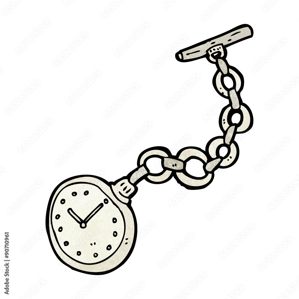 cartoon old pocket watch Stock Vector | Adobe Stock