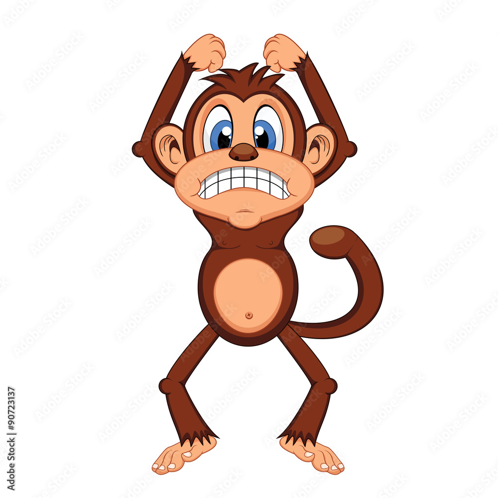 Angry Monkey Cartoon Stock Vector | Adobe Stock