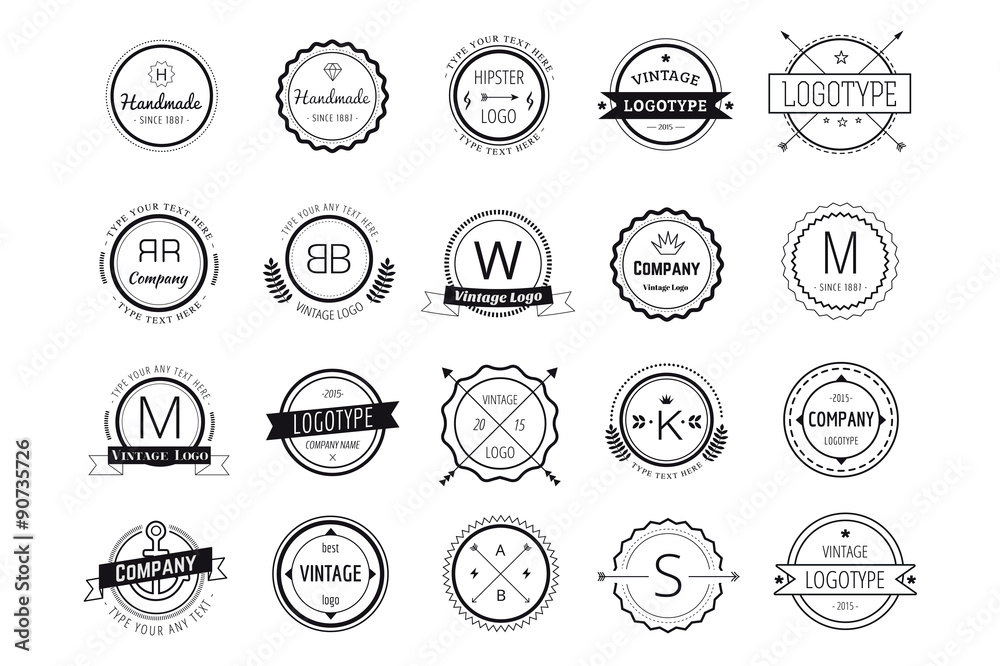 Massive logo badges template bundle Stock Vector | Adobe Stock