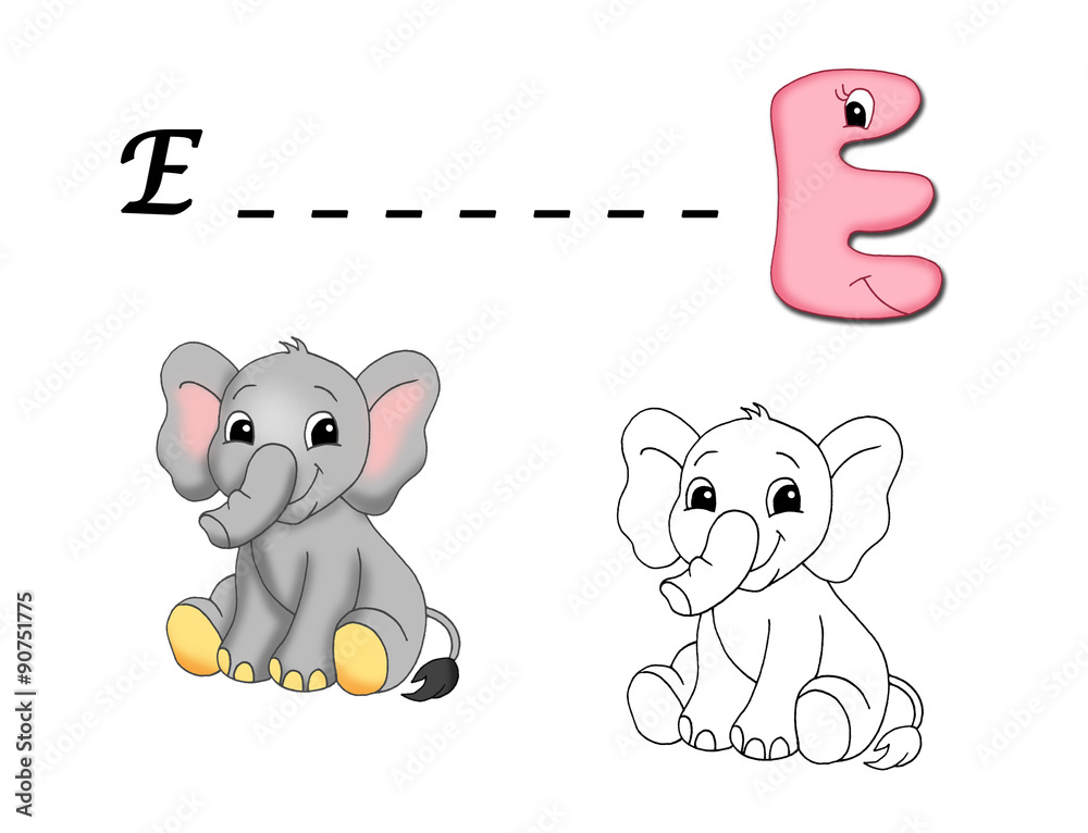 alfabeto cartoon, e Stock Illustration | Adobe Stock