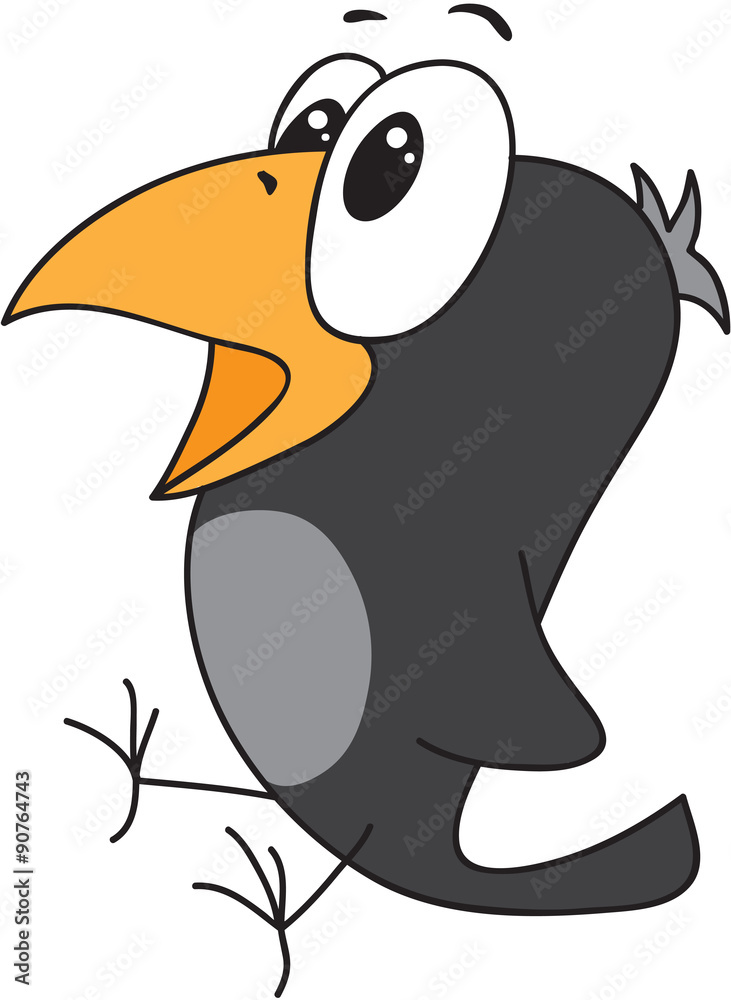 Cute cartoon surprised crows. Vector illustration for children Stock ...