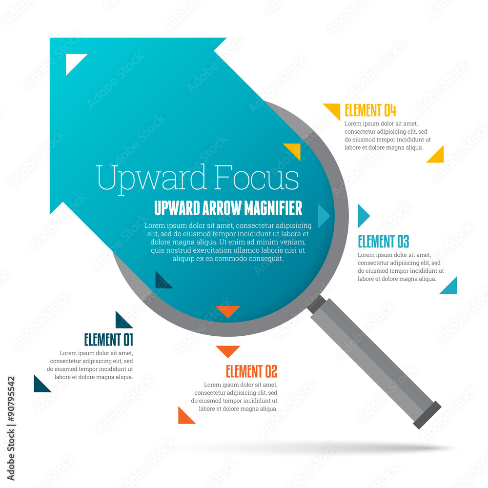 Upward Arrow Magnifier Infographic Stock Vector | Adobe Stock