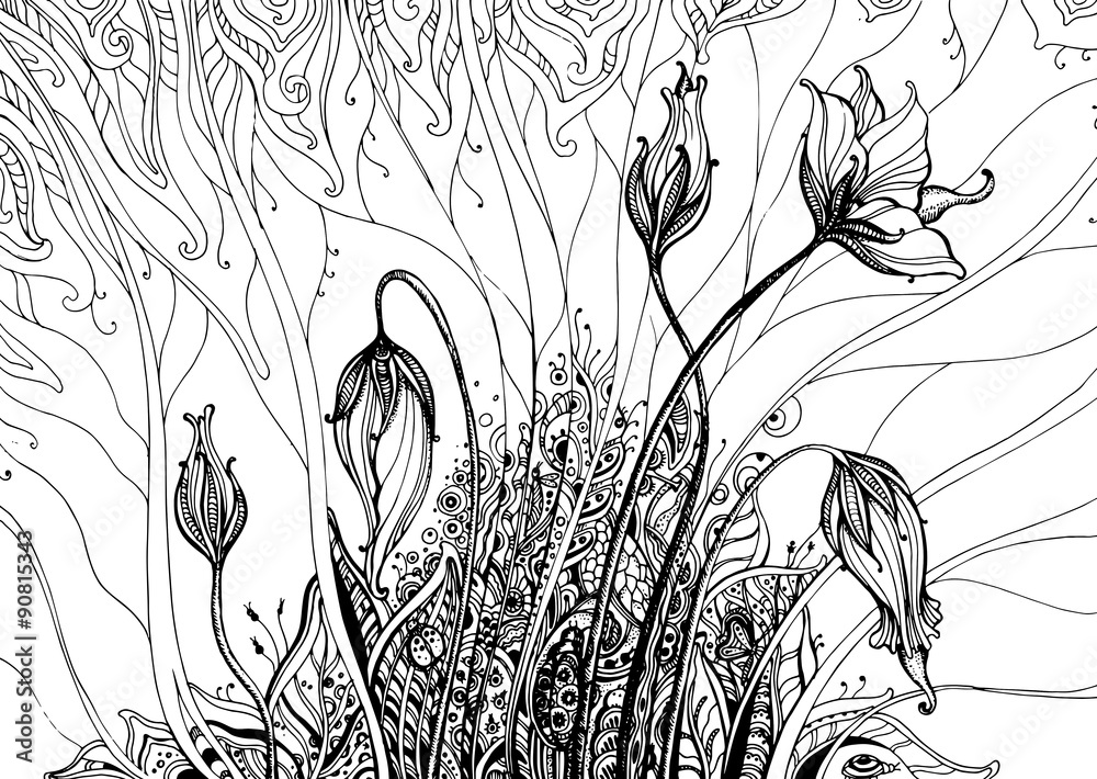 Fancy Flowers Drawings