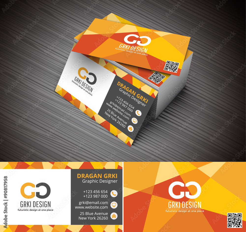Vector illustration of creative business card mock-up. Stock Vector ...