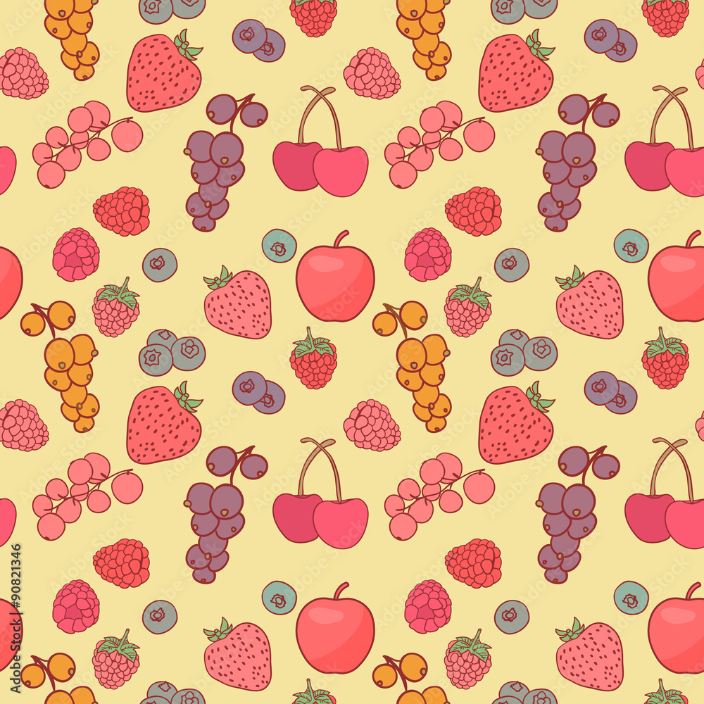 Berry background drawing Stock Illustration | Adobe Stock