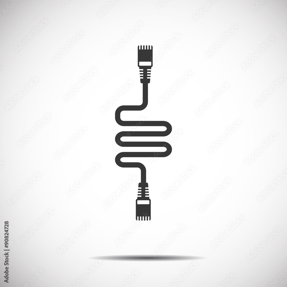 Lan Wire Cable Computer Icon Stock Vector | Adobe Stock