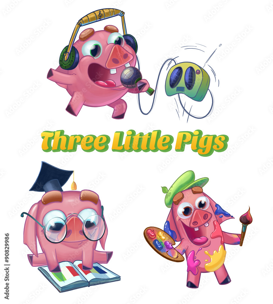 Three Little Pigs from Classic Fairy Tale. Musician, scientist and ...