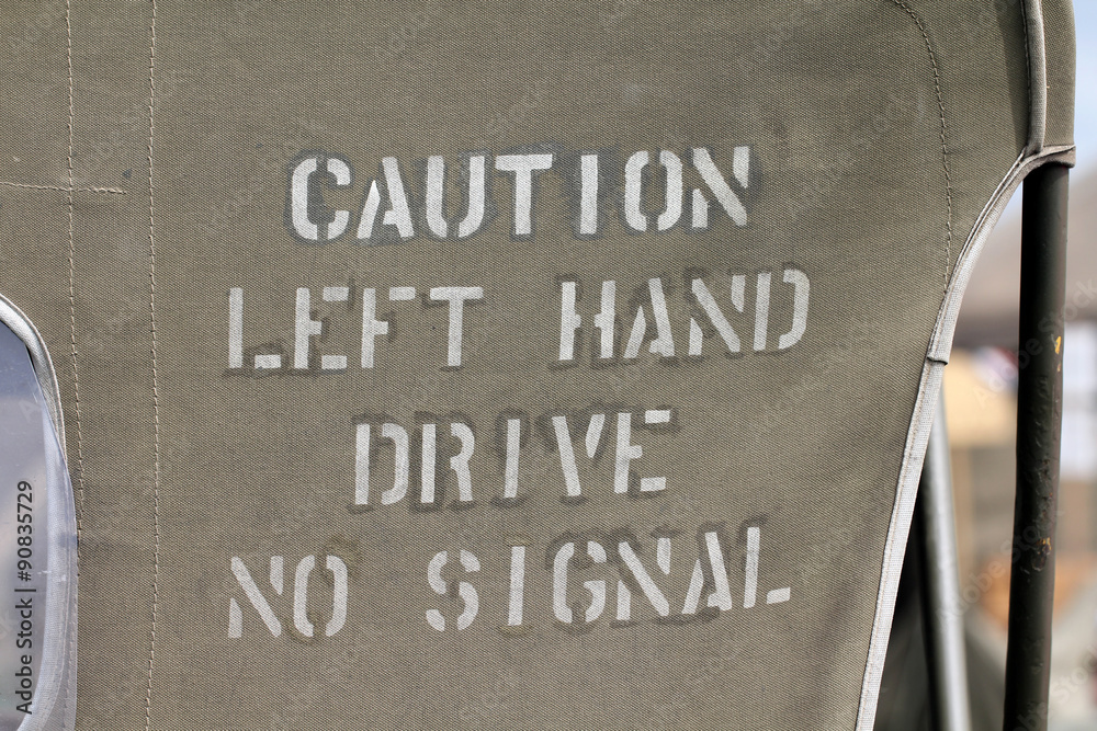 Caution Left Hand Drive No Signal Stock-Foto | Adobe Stock