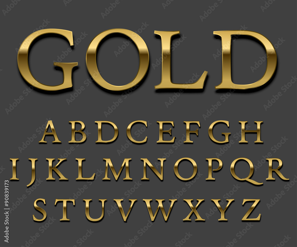 Gold font Stock Vector | Adobe Stock