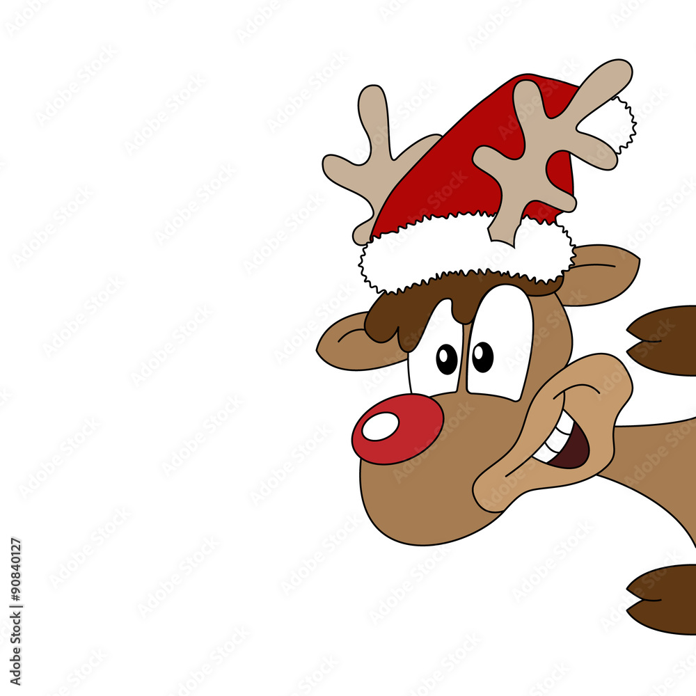 Rudolph wishes you a Merry Christmas - Vector Stock Vector | Adobe Stock