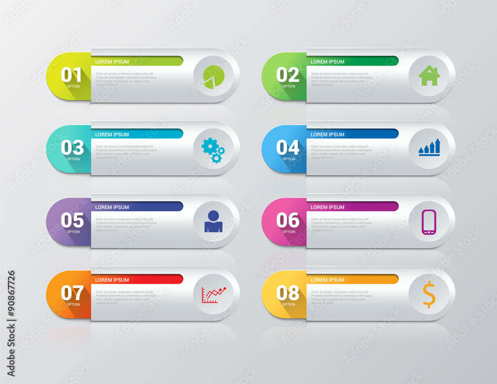 Vector process steps labels infographics template background Stock ...