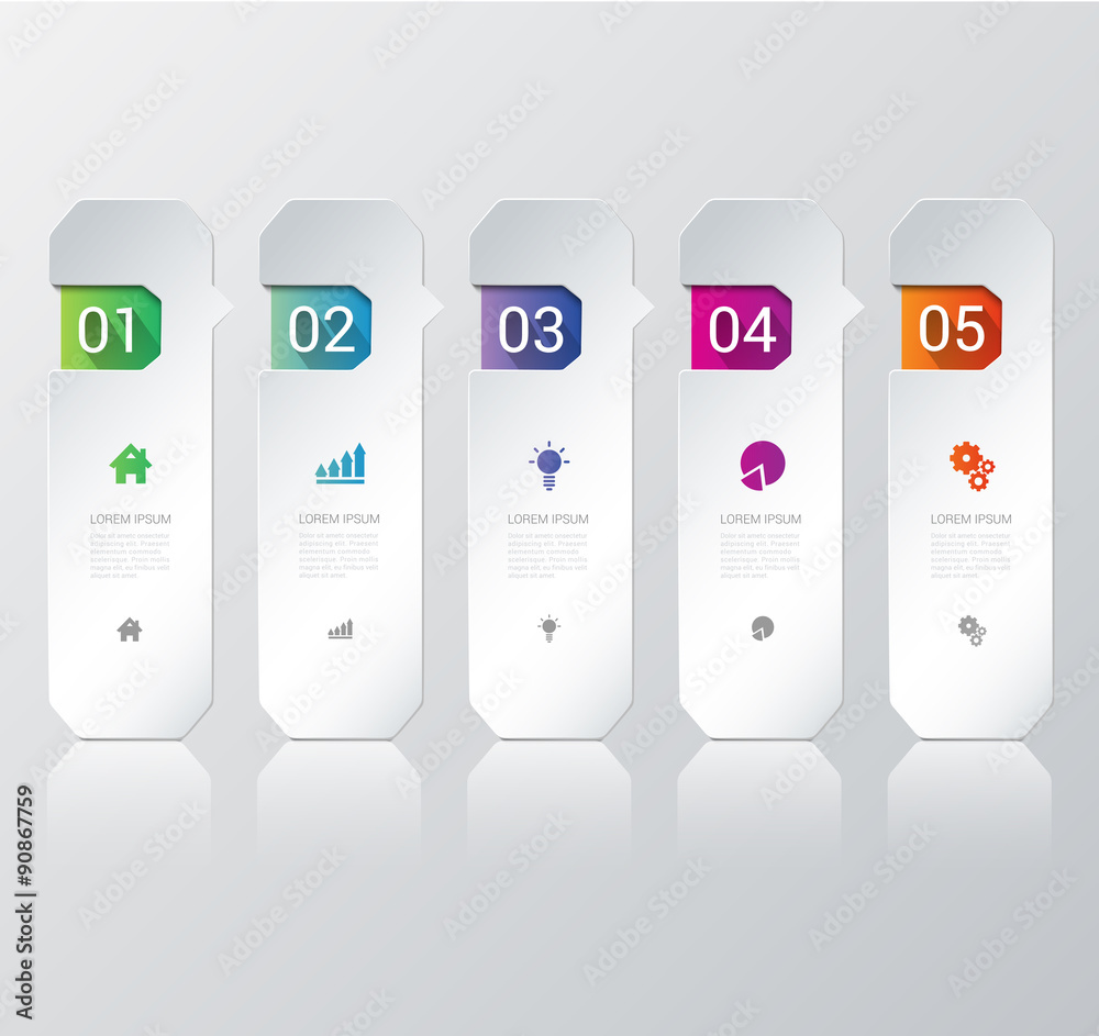 Vector process steps labels infographics background template Stock ...