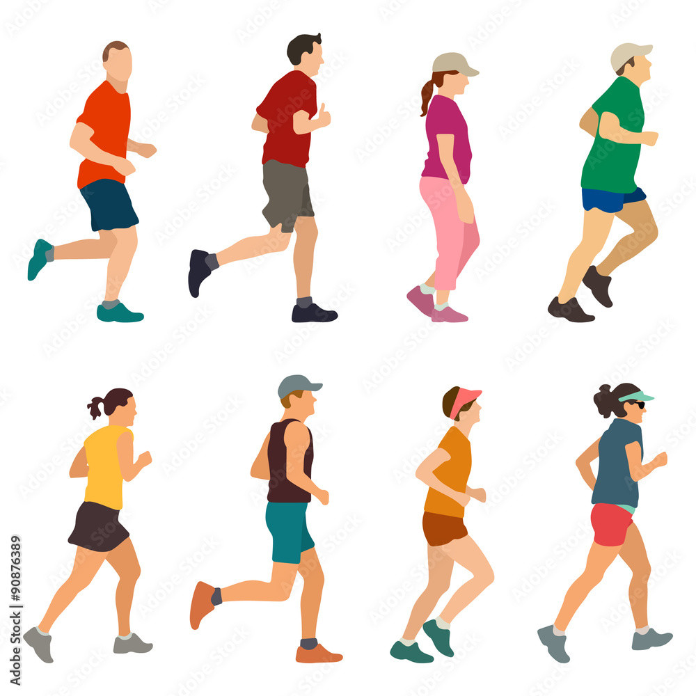 Runners vector set Stock Vector | Adobe Stock