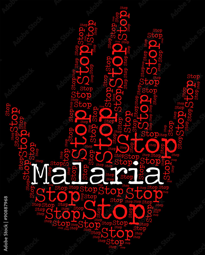 Stop Malaria Represents Warning Sign And Disease Stock Illustration ...