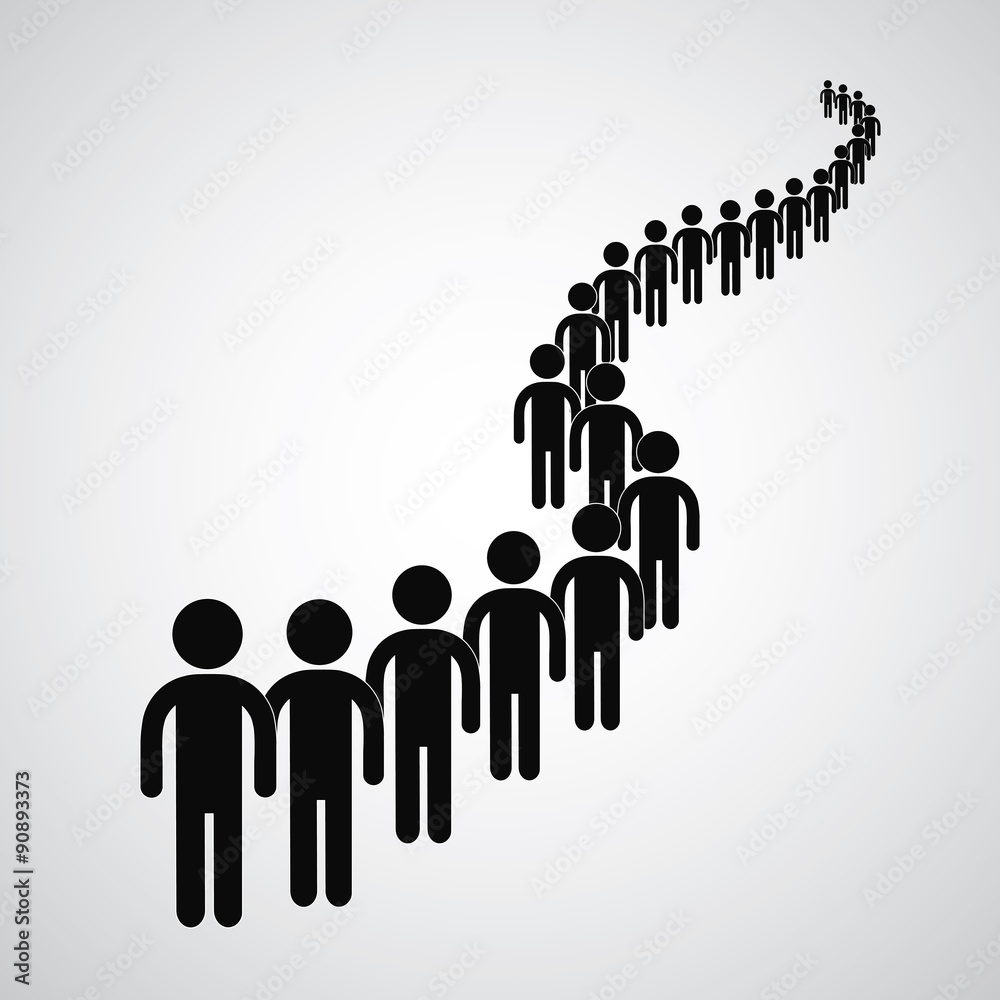 Long queue Stock Vector | Adobe Stock