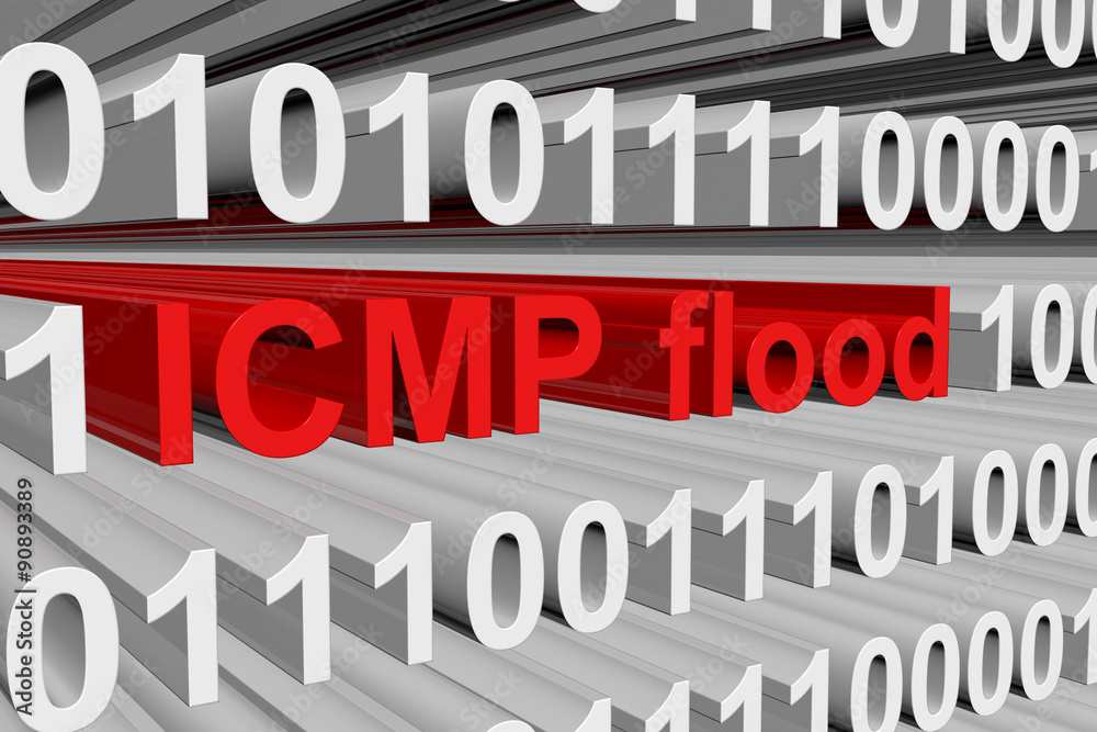 icmp flood is presented in the form of binary code Stock Illustration ...