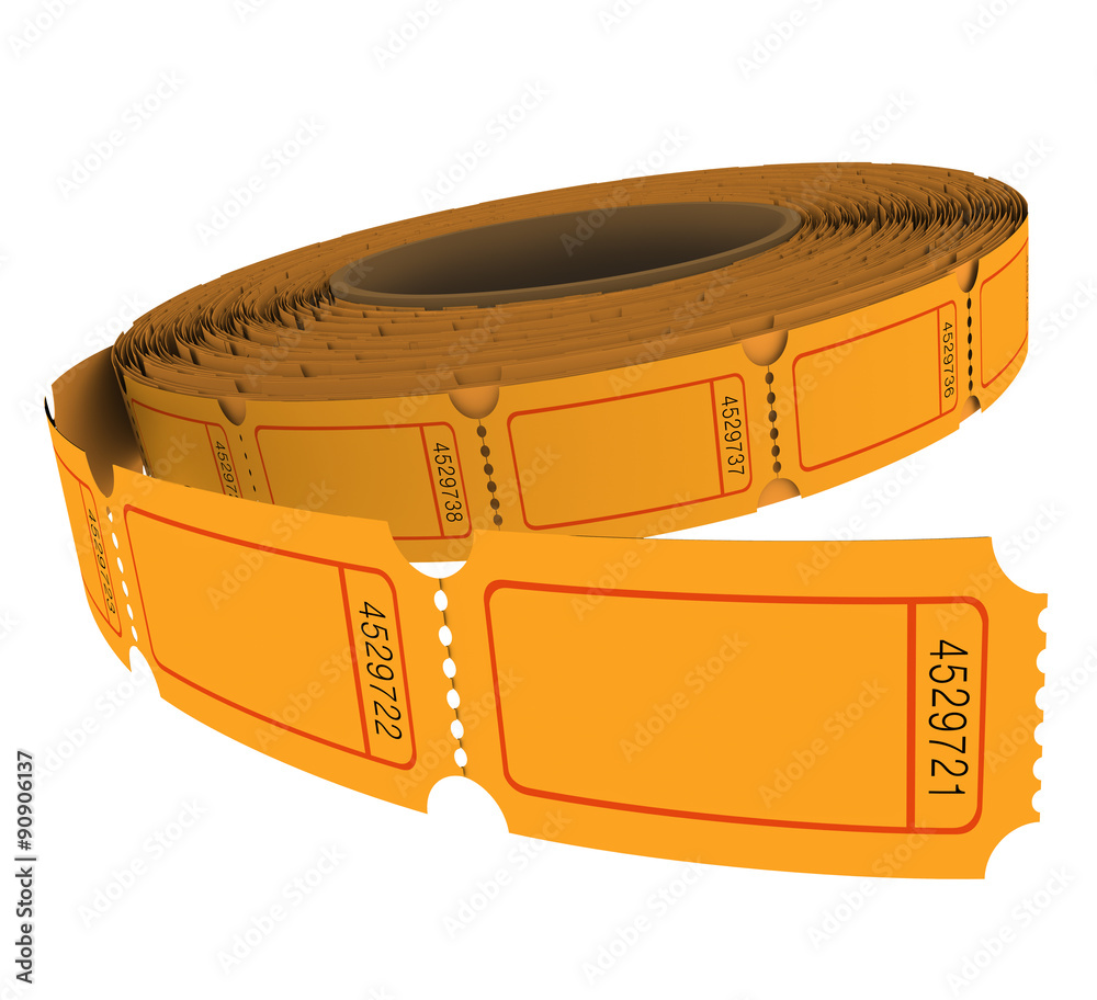 Raffle Ticket Roll Enter to Win Blank Copy Space Stock Illustration ...