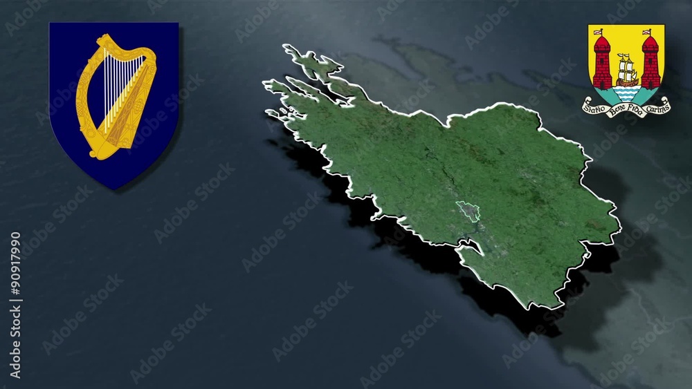 Cork white Coat of arms animation map Counties of Ireland vídeo do ...