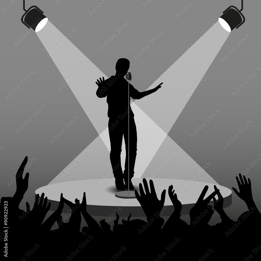 Singing On Stage Silhouette