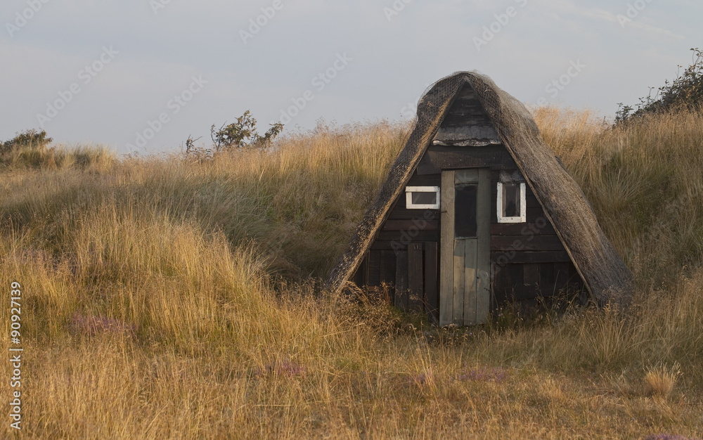 Storm Shelter. In Denmark in the depth of winter, people can survive ...