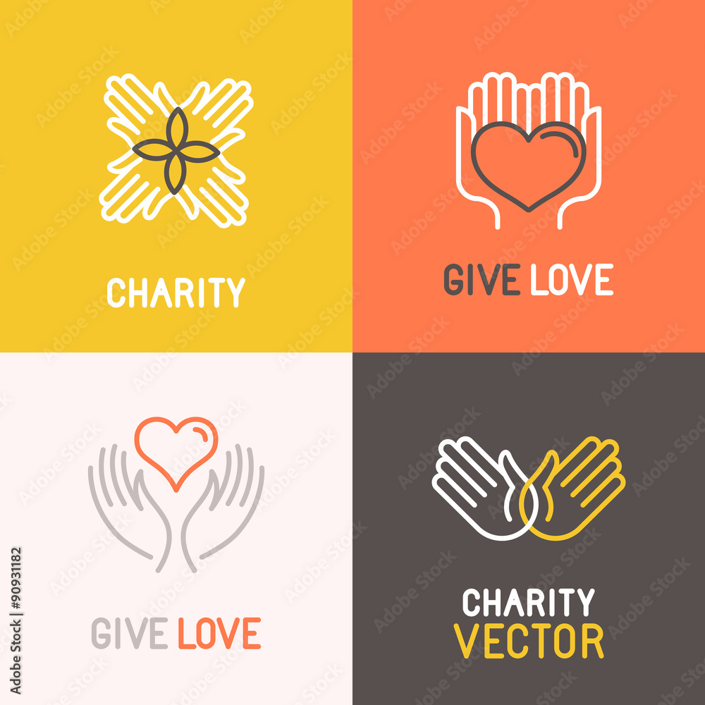 Vector charity and volunteer concepts Stock Vector | Adobe Stock