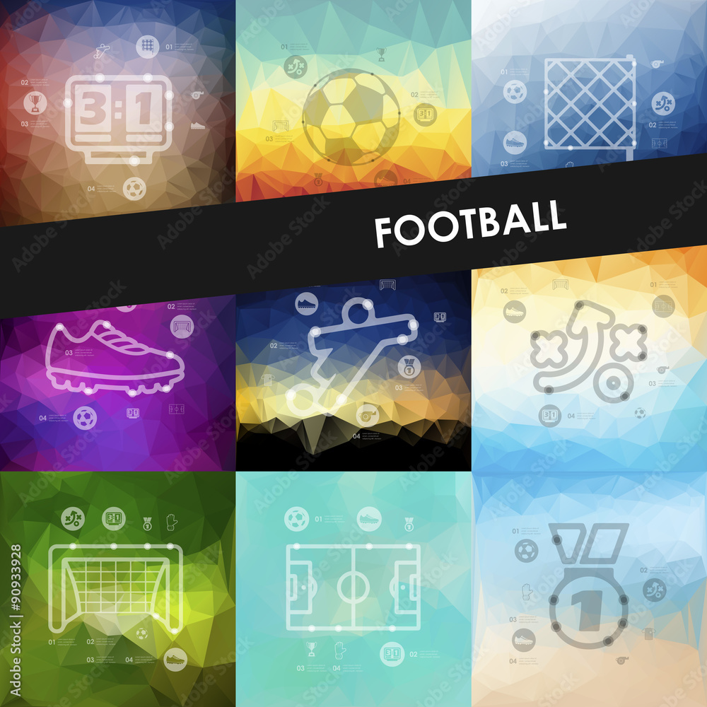 football timeline infographics with blurred background Stock ...