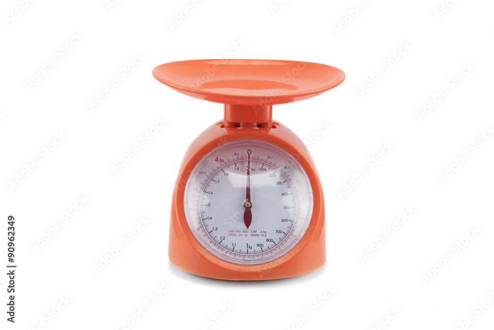 Old orange scale isolated on white background. Stock Photo | Adobe Stock