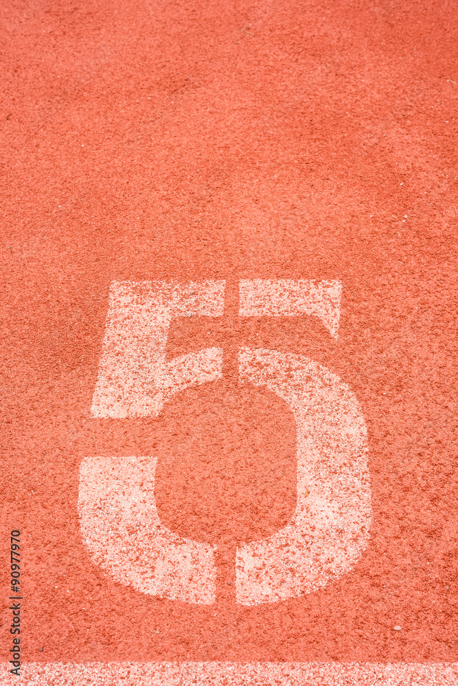 Number five on the start of a running track - check my portfolio Stock ...
