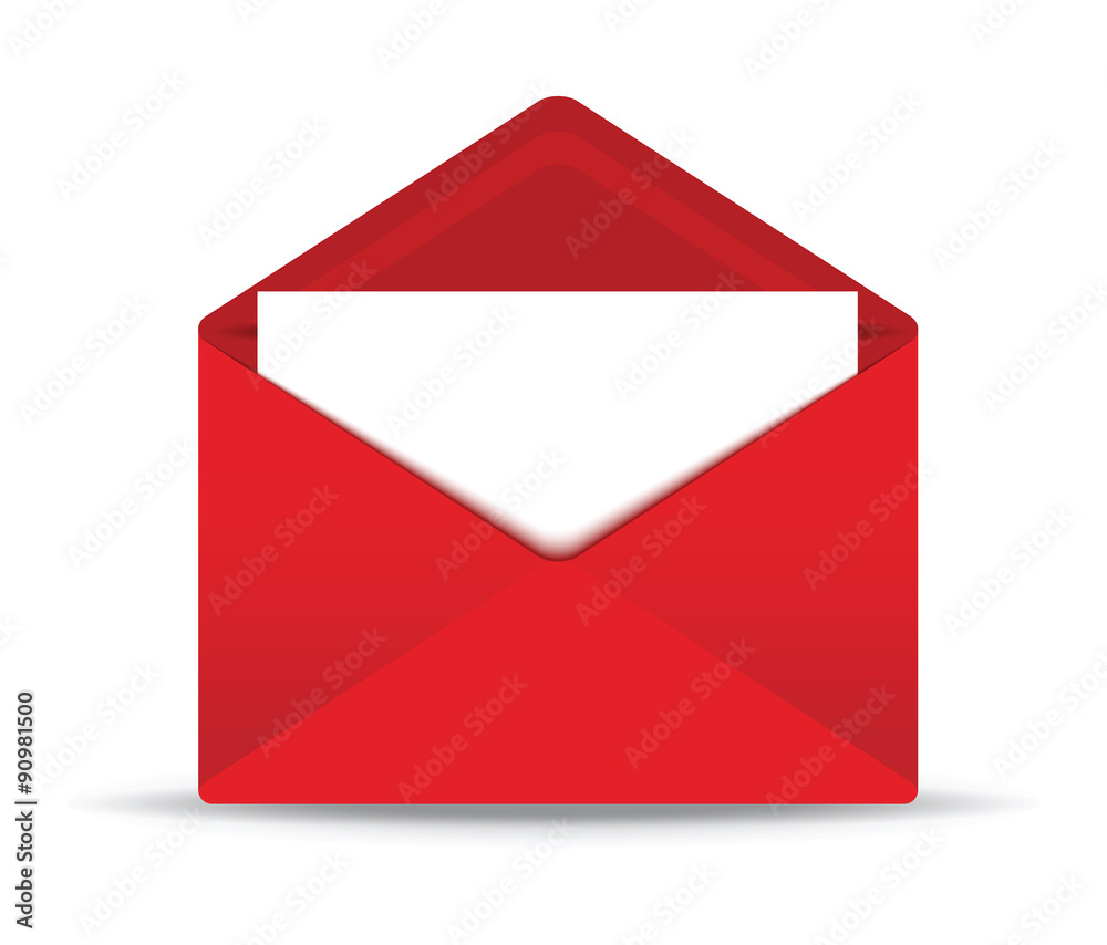 red open envelope Stock Vector | Adobe Stock