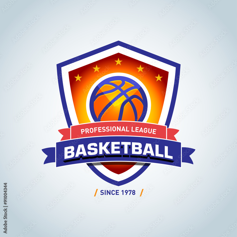 Basketball logo template, basketball logotype, badge logo design ...
