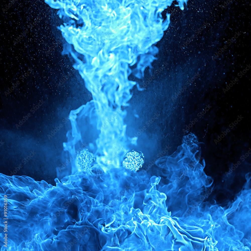Blue Fire Flame, isolated on black background Stock Photo | Adobe Stock