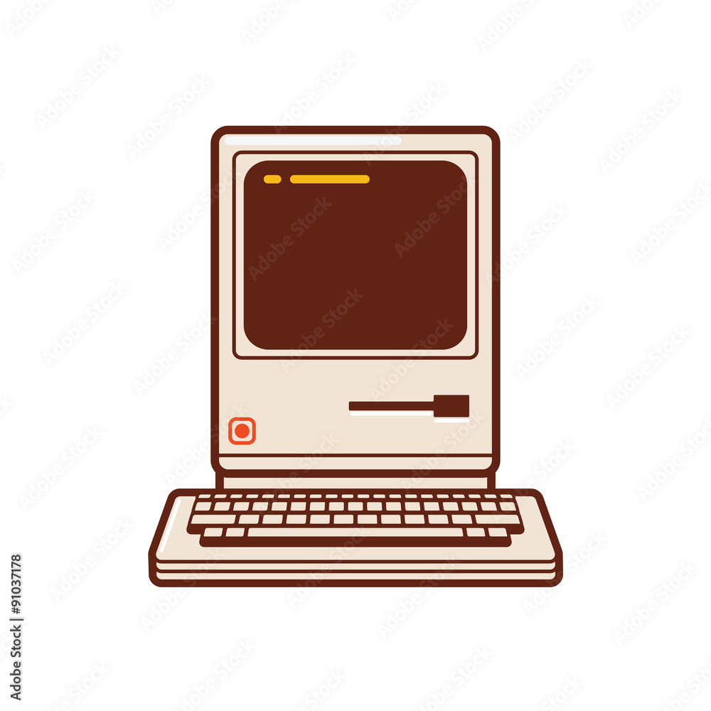 The Classic Computer. a computer unit of the historic past and become ...