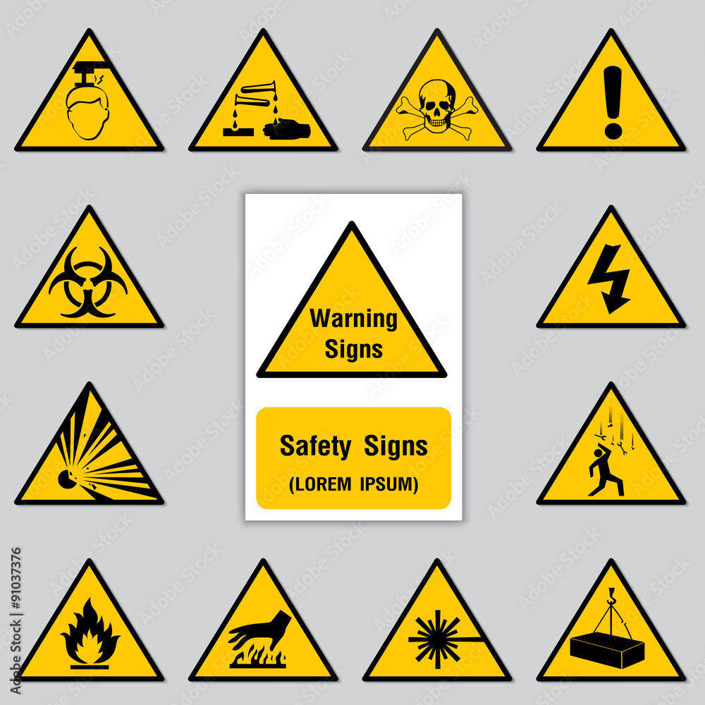 Safety Sign Icon for Poster Sign in Factory. Vector Illustration Stock ...