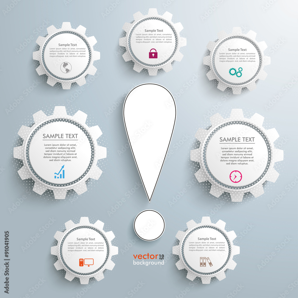 Answer 7 Gears Infographic Stock Vector | Adobe Stock
