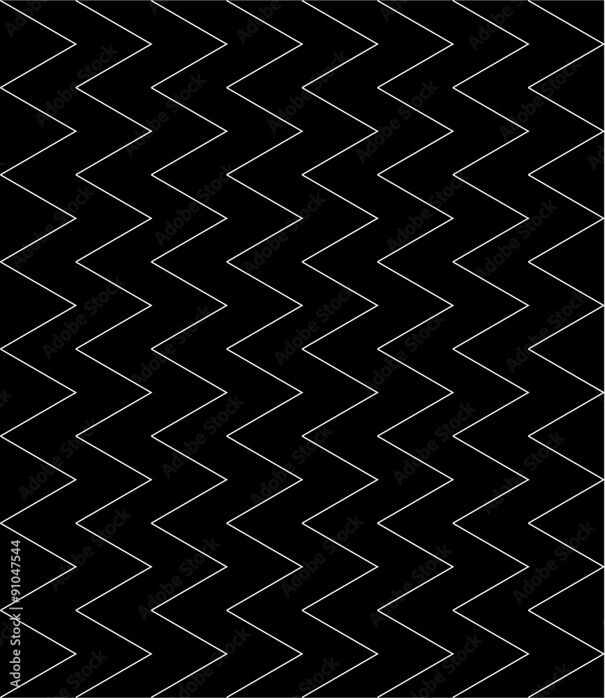 Vector modern seamless geometry pattern zig zag lines vertical , black ...