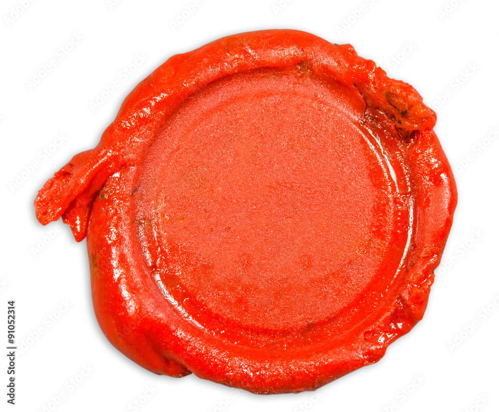 cachet de cire rouge sur fond blanc foto de Stock | Adobe Stock