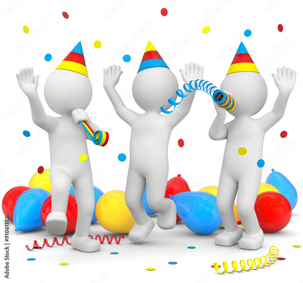 3d Männchen Party Stock Illustration | Adobe Stock