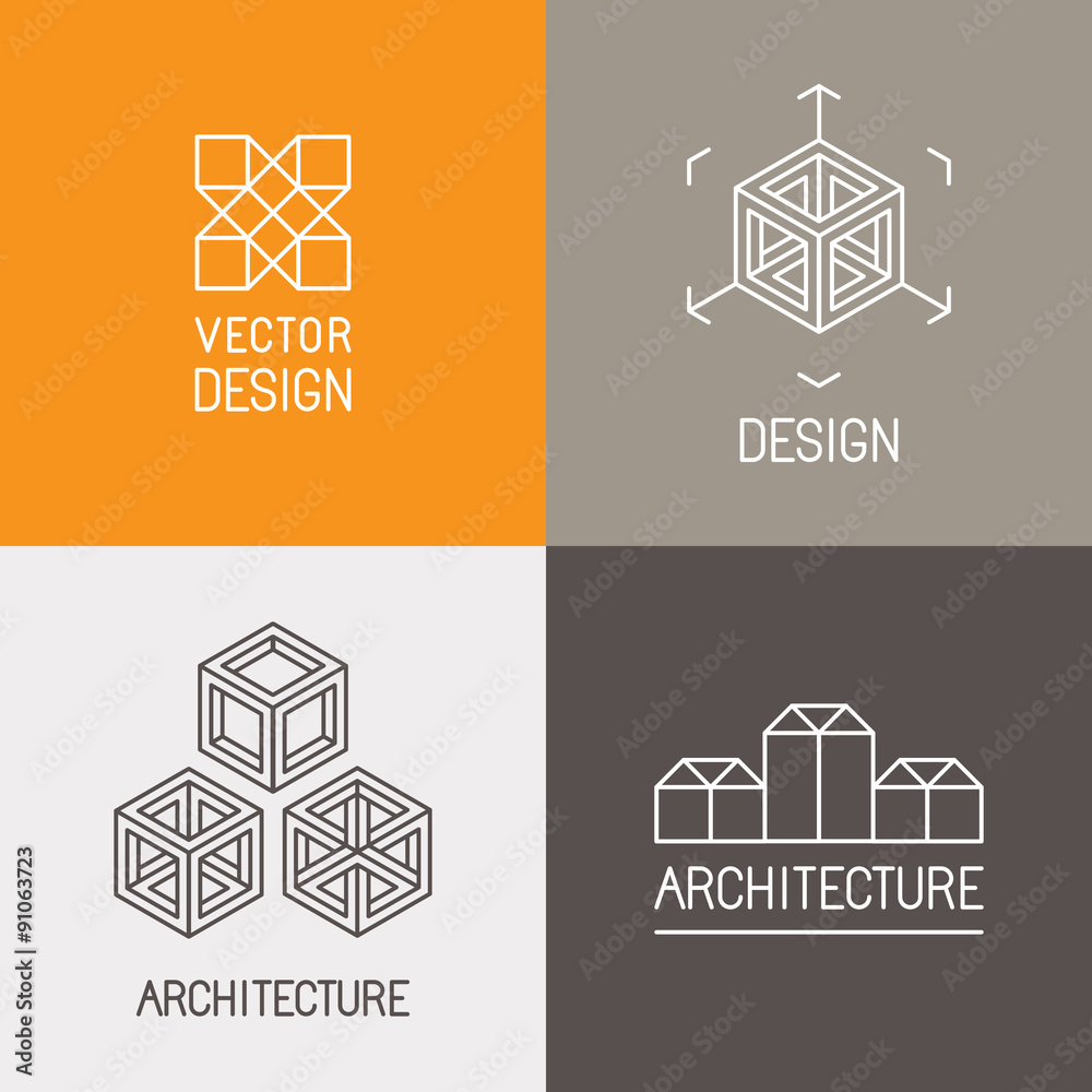 Vector set of logo design templates Stock Vector | Adobe Stock