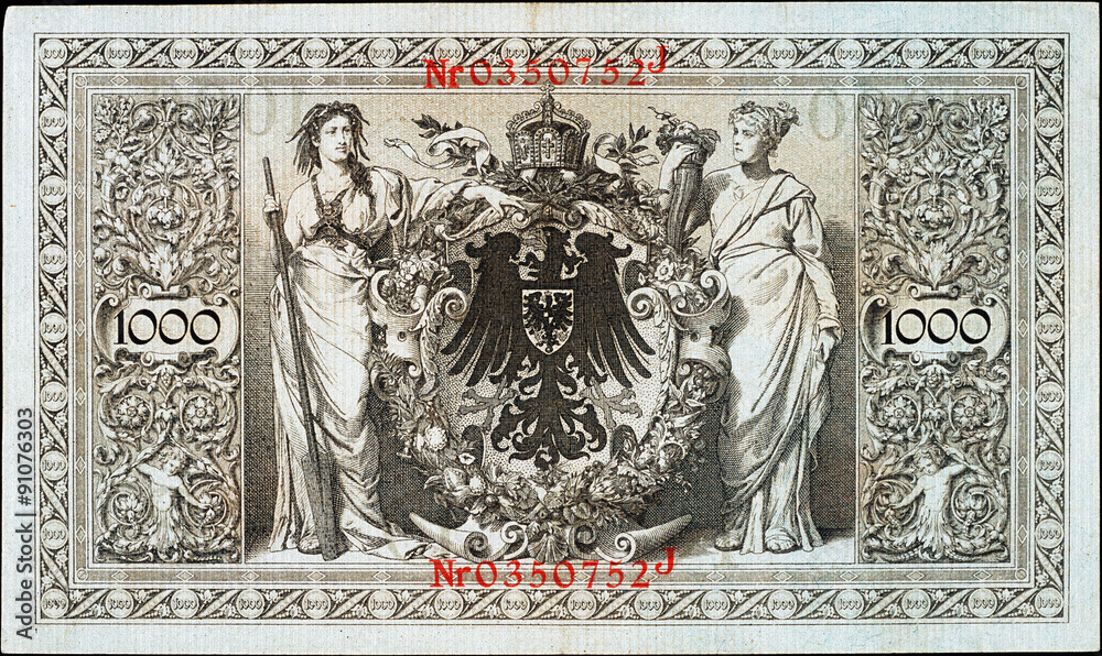 Historische Banknote, 21. April 1910, Tausend Mark, Deutschland Stock ...