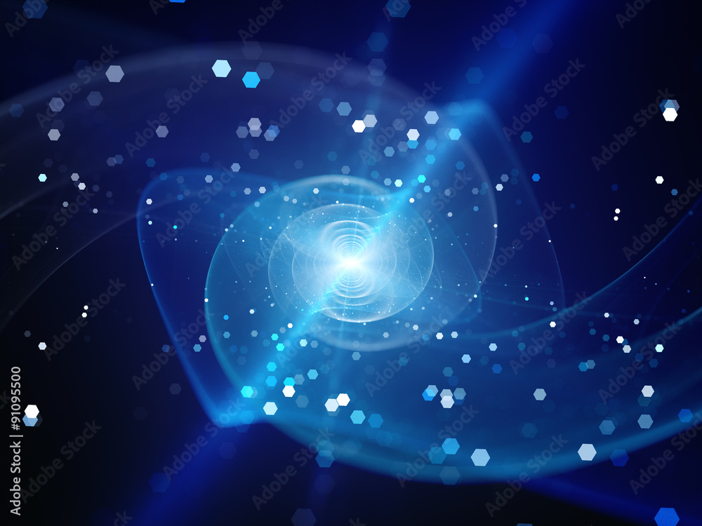 Blue glowing spiral galaxy in space Stock Illustration | Adobe Stock