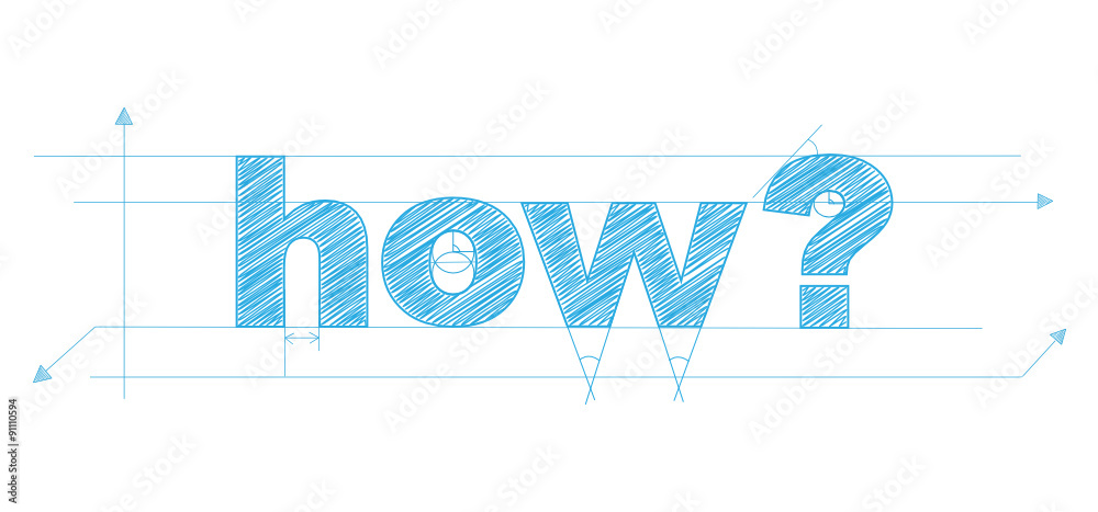 "HOW?" Vector Overlapping Letters Icon Stock Vector | Adobe Stock