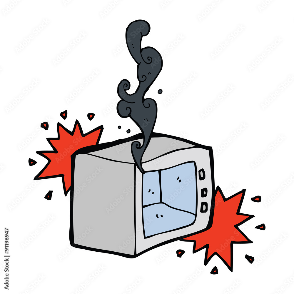 cartoon exploding microwave Stock Vector | Adobe Stock