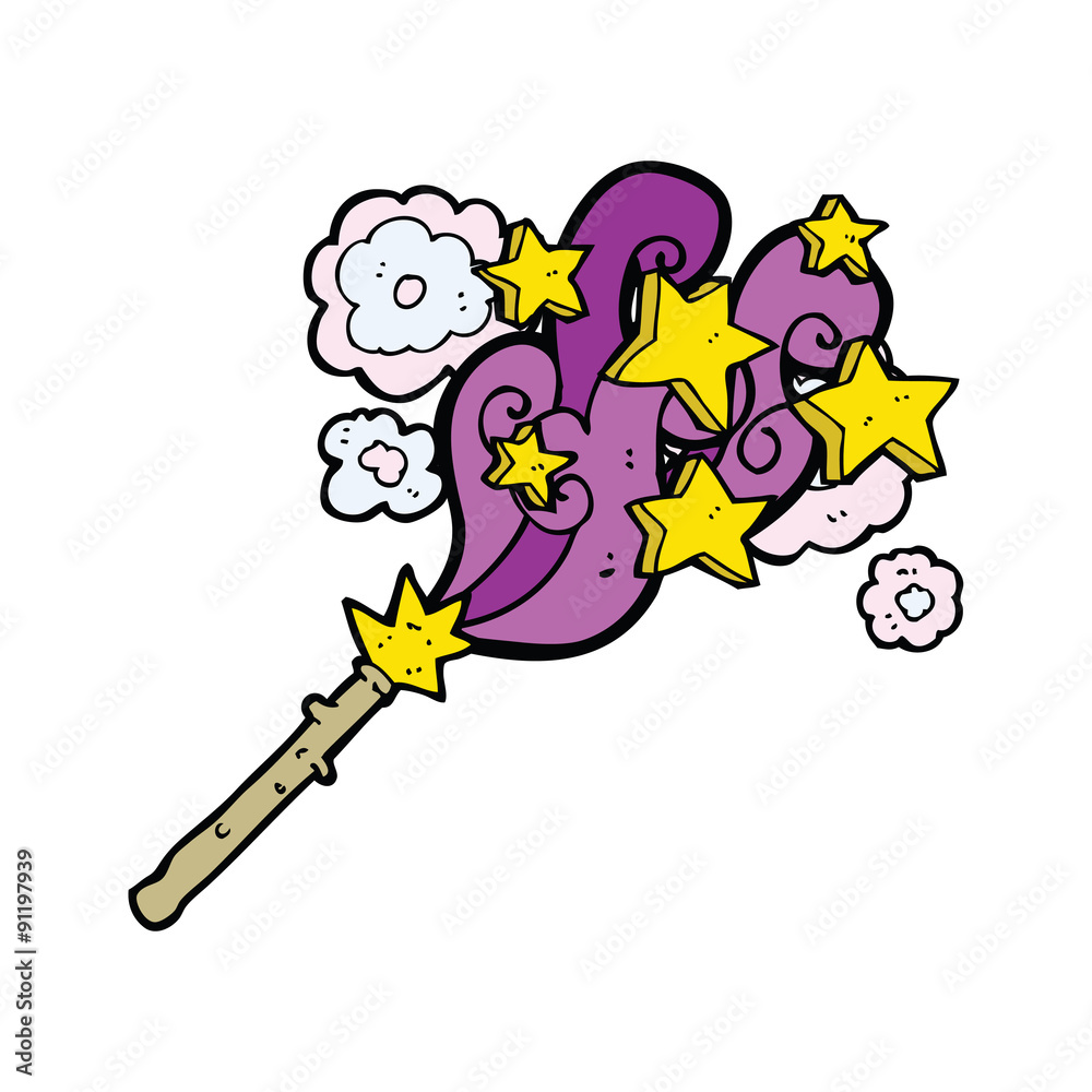 cartoon magic wand Stock Vector | Adobe Stock