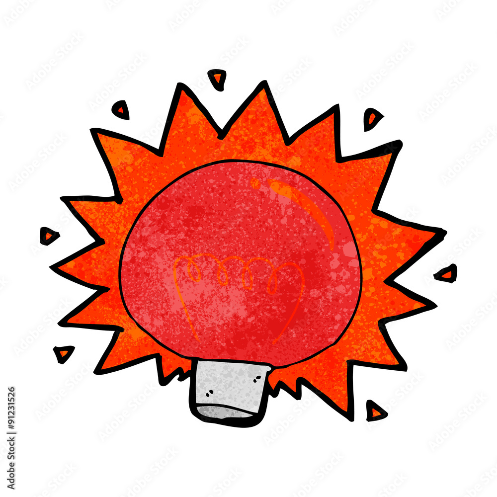 cartoon flashing red light bulb Stock Vector | Adobe Stock