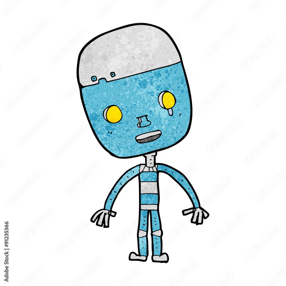 cartoon sad robot Stock Vector | Adobe Stock